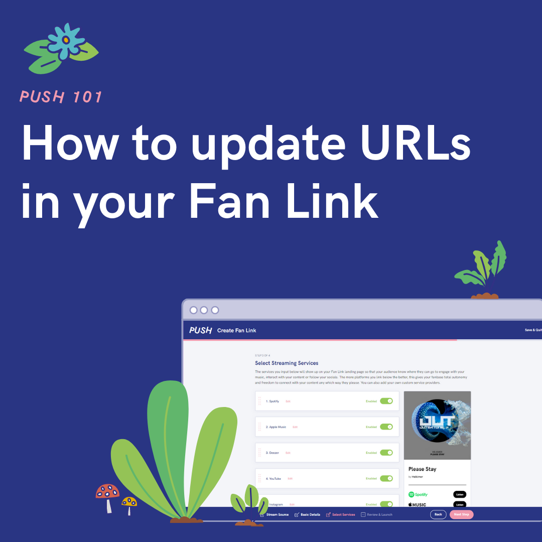 PUSH 101: How to update URLs in your Fan Link - PUSH.fm