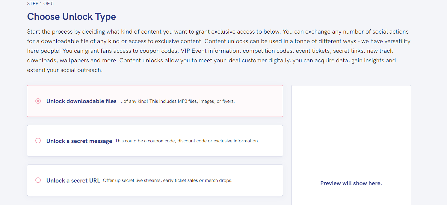 New feature revealed - add a secret URL to your Content Unlock - PUSH.fm