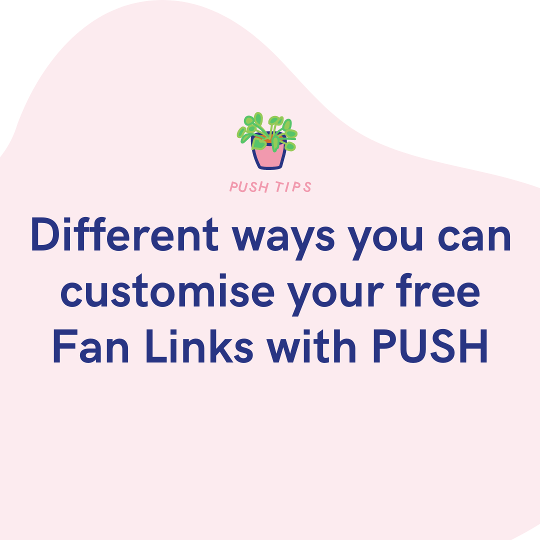 Different ways you can customise your free Fan Links with PUSH - PUSH.fm