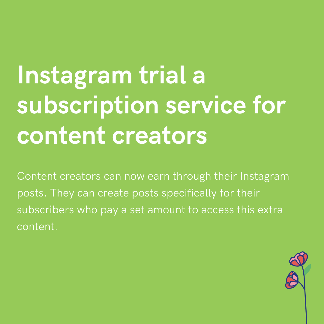 Instagram trial a subscription service for content creators - PUSH.fm