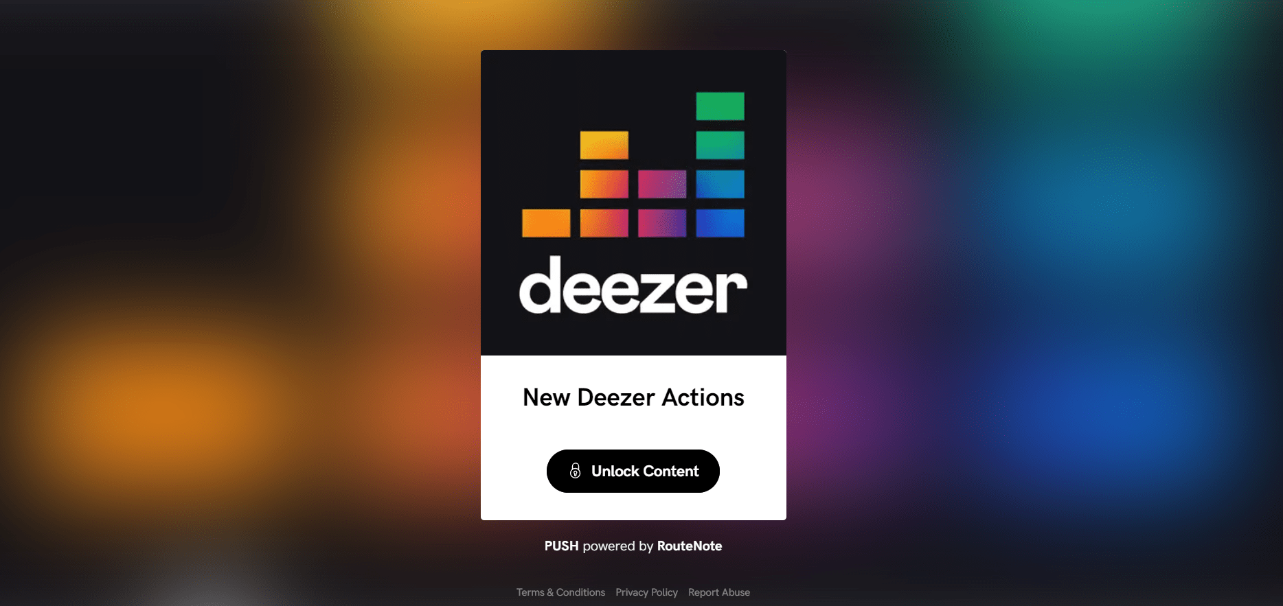 New Deezer call-to-action buttons within Reward Links - PUSH.fm