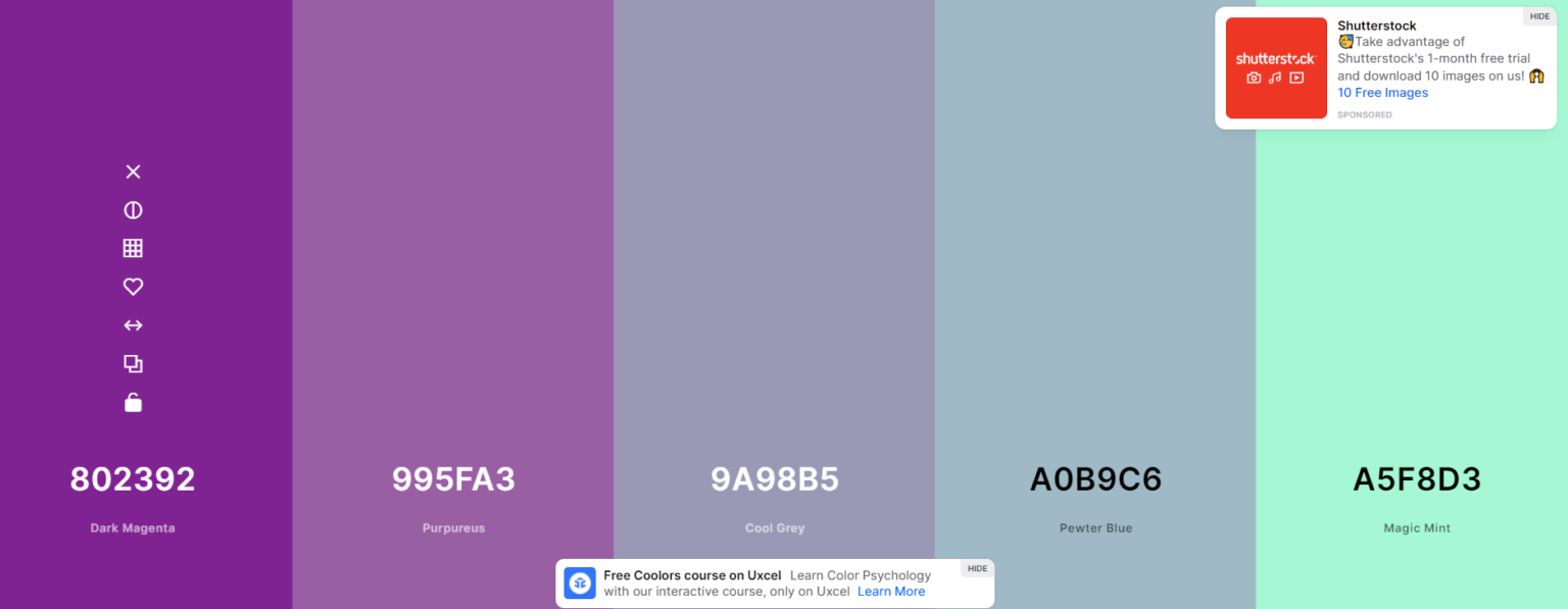 Coolors - free colour palette generator for creators - PUSH.fm