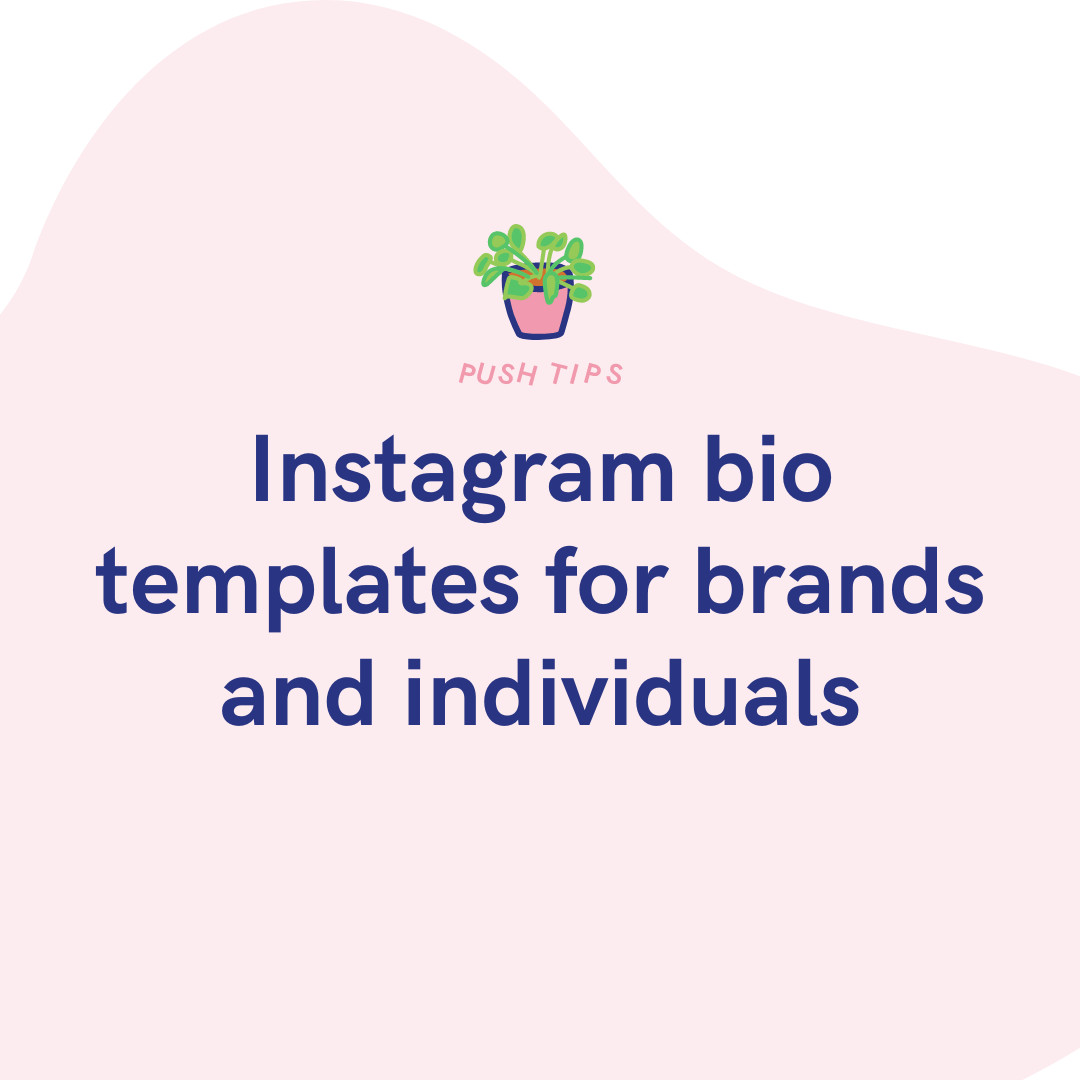Instagram bio templates for brands and individuals - PUSH.fm