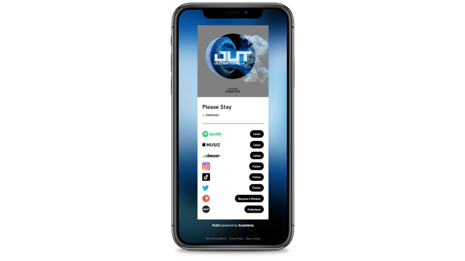 Fan Link examples - digital housing system for your music store links - PUSH.fm