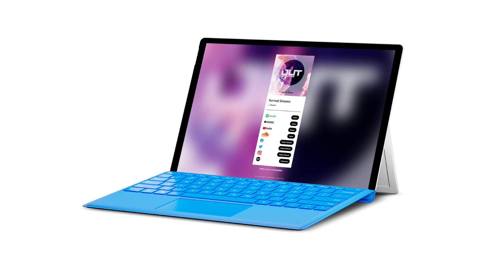 Fan Link examples - digital housing system for your music store links - PUSH.fm