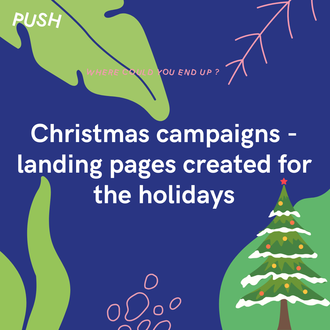 Christmas campaigns - landing pages created for the holidays - PUSH.fm