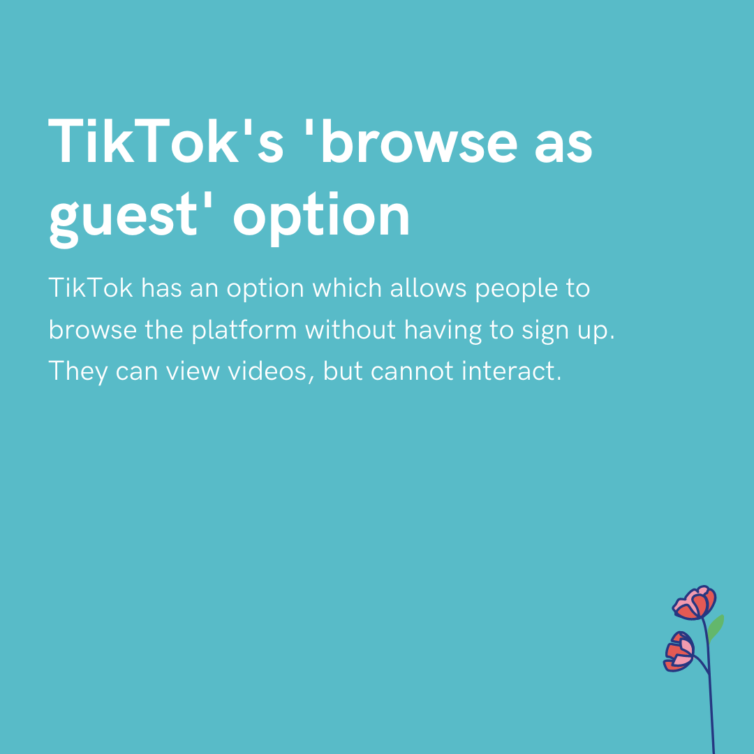 TikTok's 'browse as guest' option - PUSH.fm