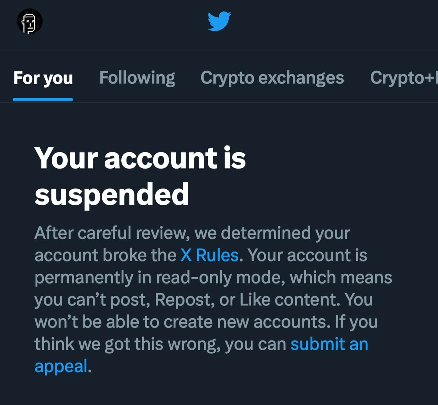 Why has my X account been suspended, and how can I fix this? - PUSH.fm